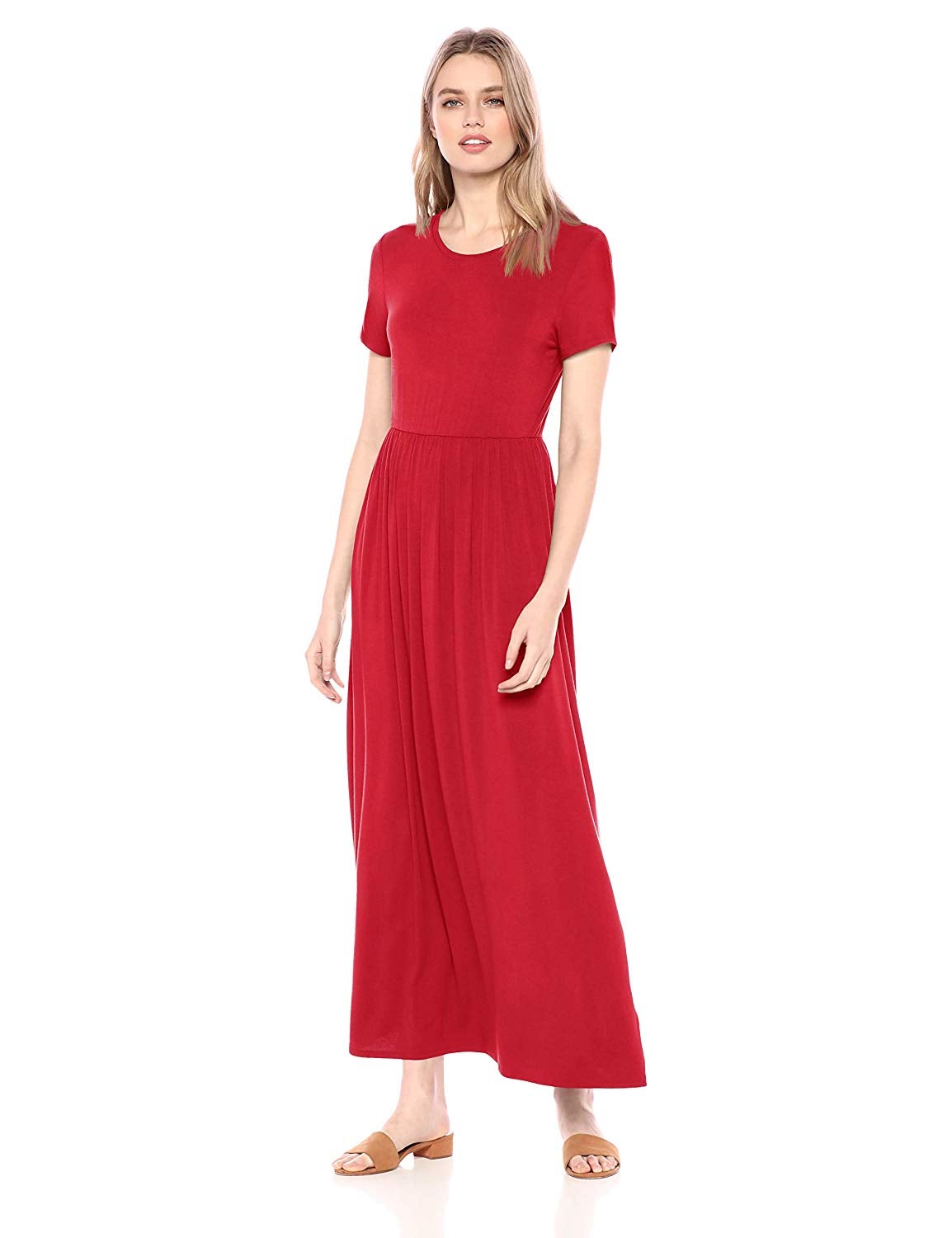 Amazon Essentials + Short-Sleeve Waisted Maxi Dress