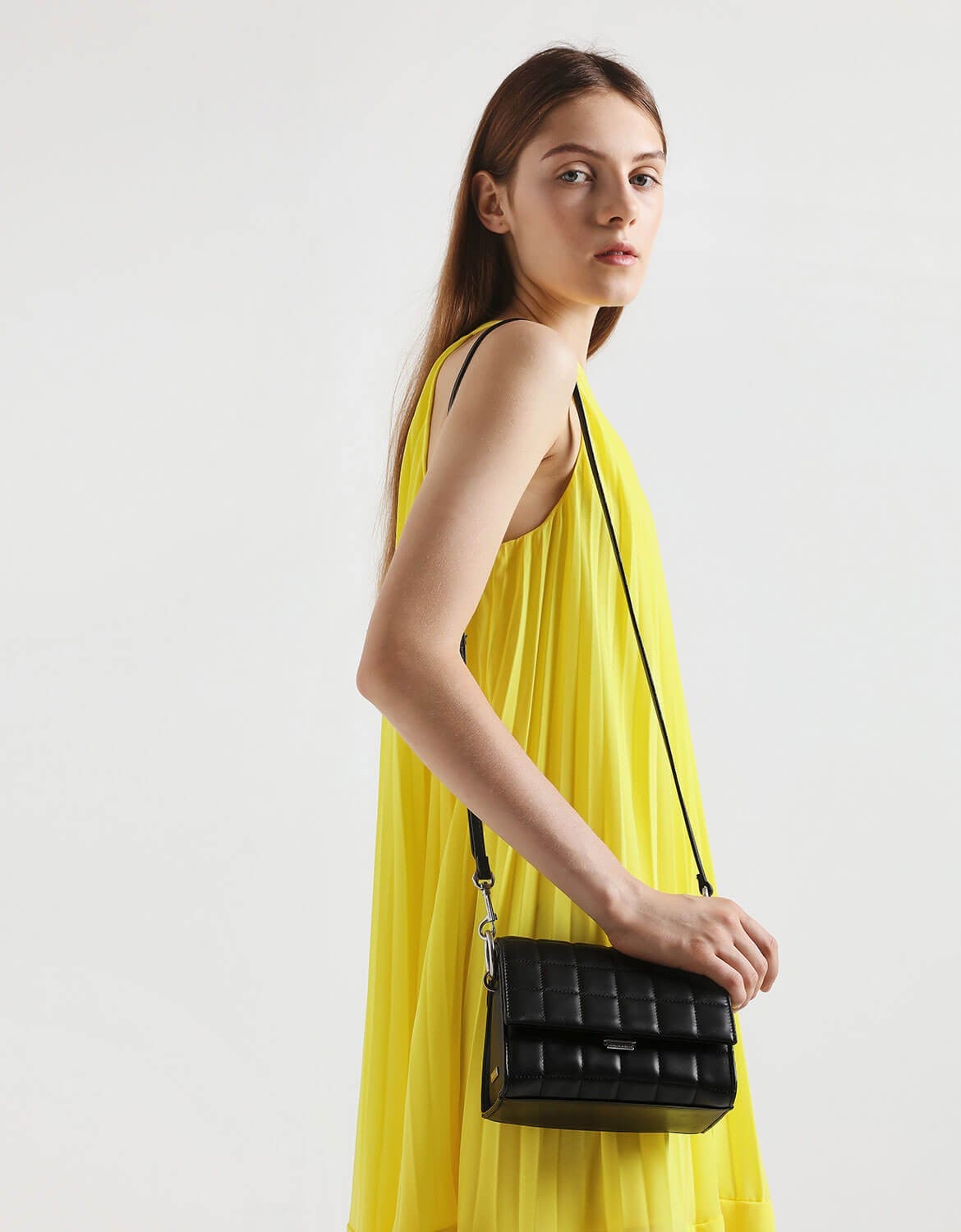 Charles & Keith + Quilted Push Lock Bag