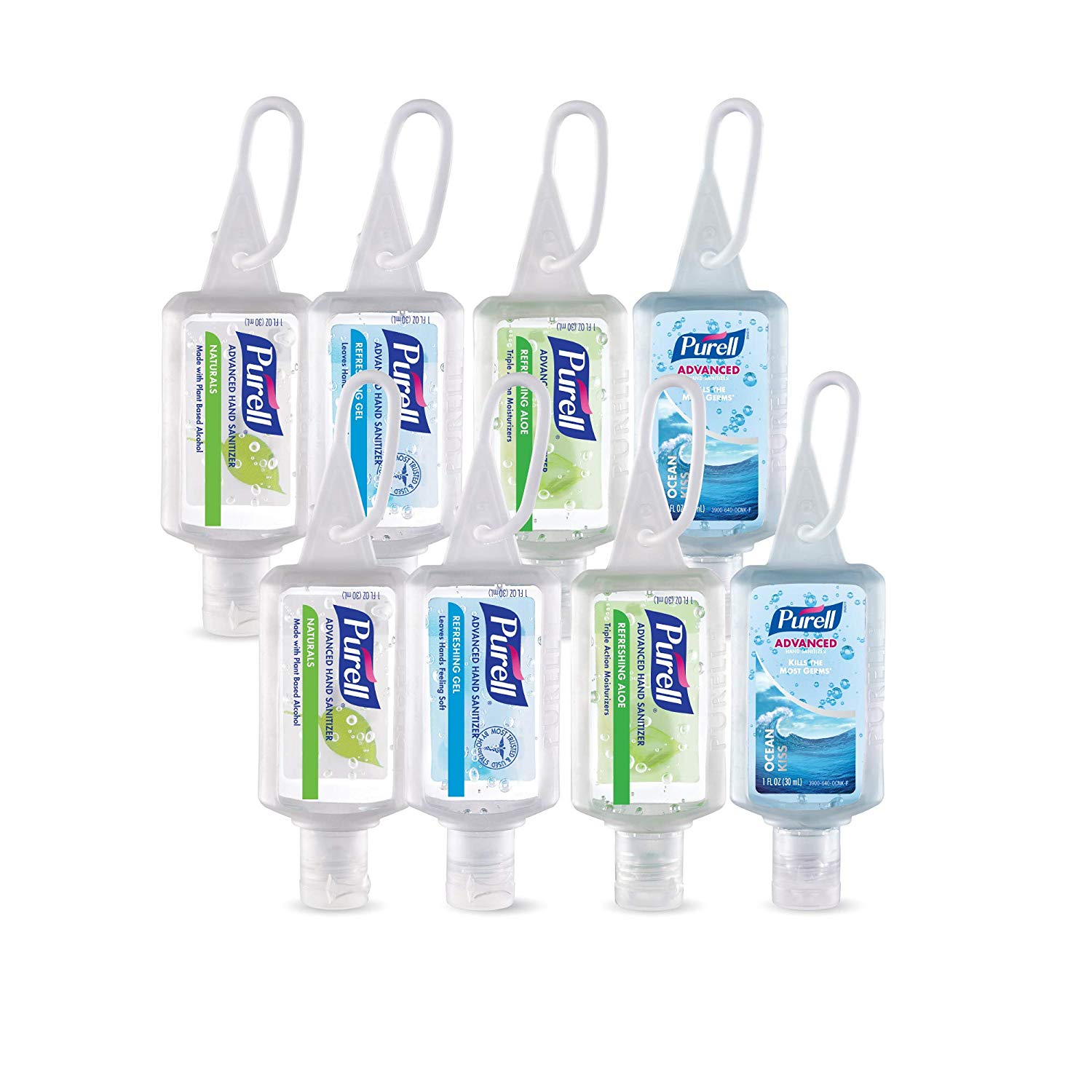 Purell + Hand Sanitizer Gel, Variety Pack, 8 Travel Sized Flip Cap ...