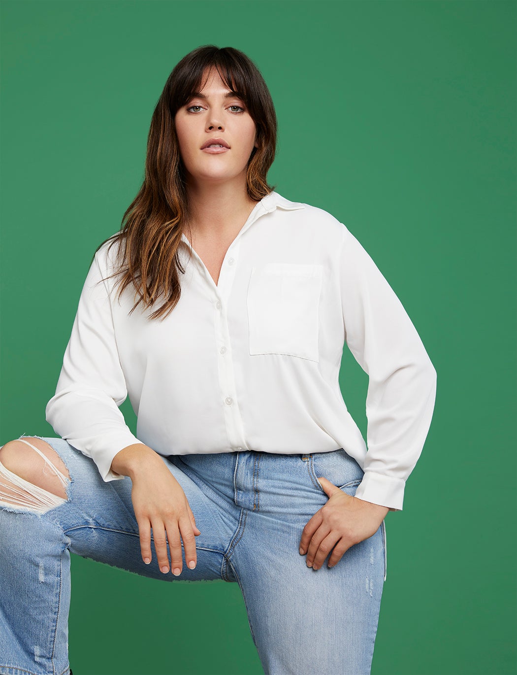 Eloquii + R29 x ELOQUII Relaxed Button Down Shirt