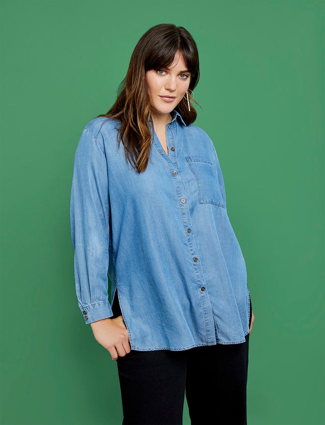 Eloquii + R29 x ELOQUII Relaxed Button Down Shirt
