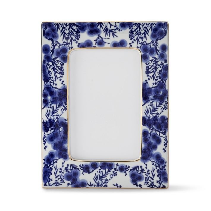 Williams Sonoma + Blue And White Ceramic Picture Frame
