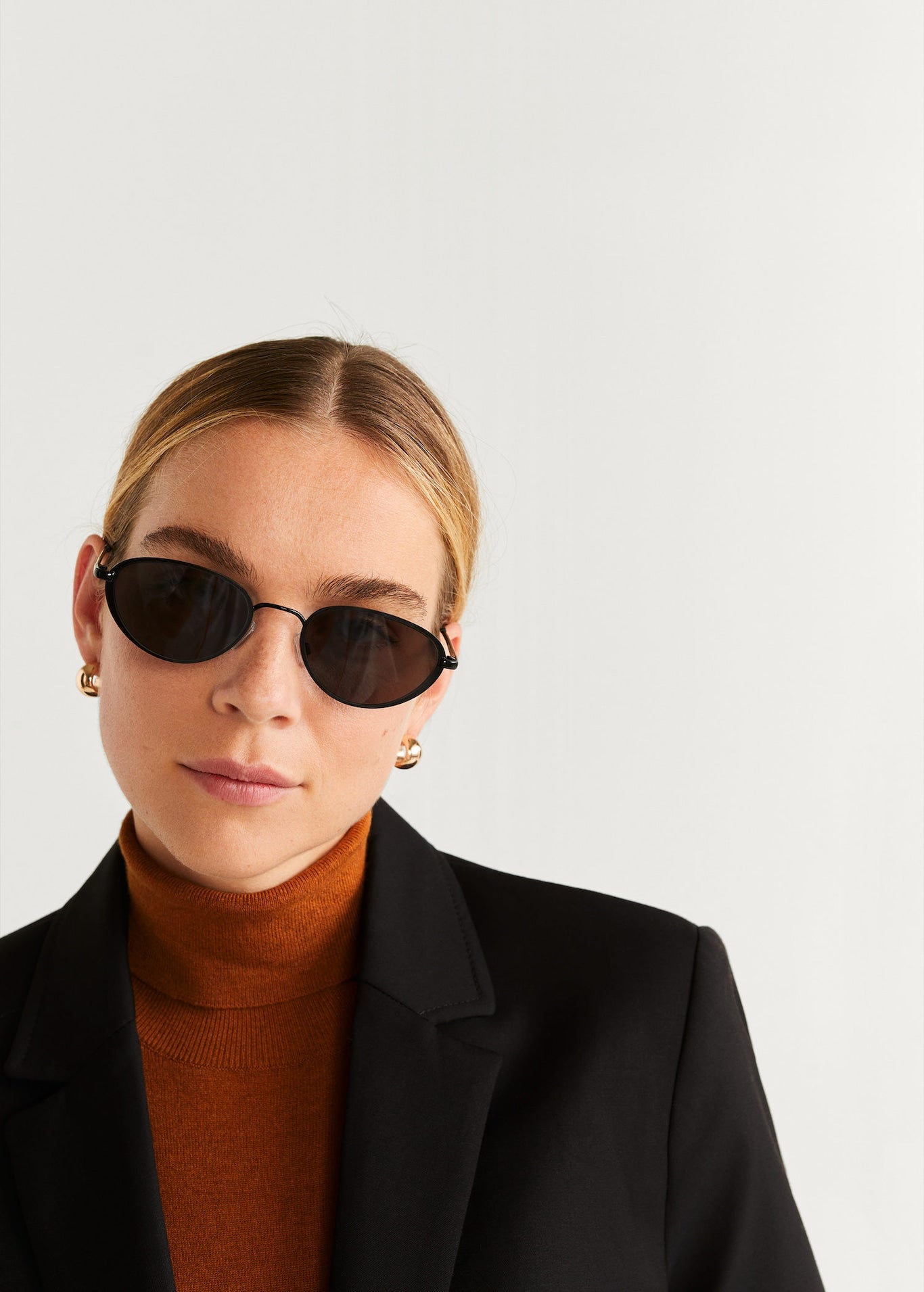 Mango + Metallic Frame Sunglasses