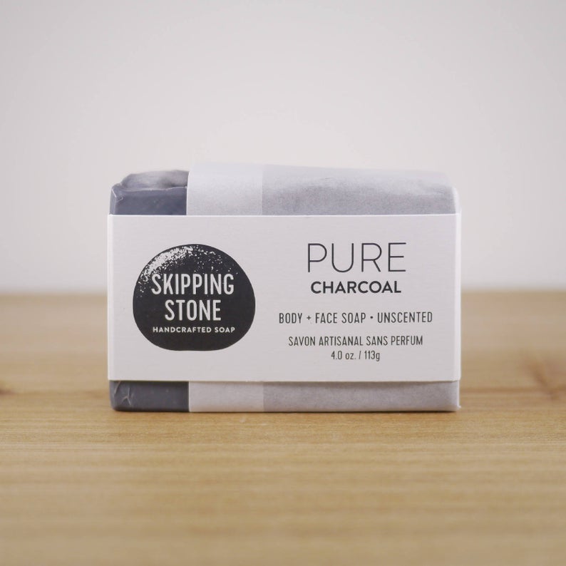 SkippingStoneSoap + PURE : Charcoal Body + Face Soap — unscented
