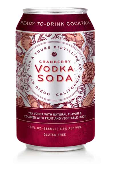 Y&Y + Vodka Soda Cranberry Canned Cocktail (4 pack)