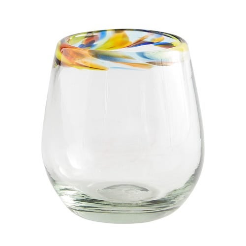 Pier 1 Imports + Confetti Rim Stemless Wine Glass