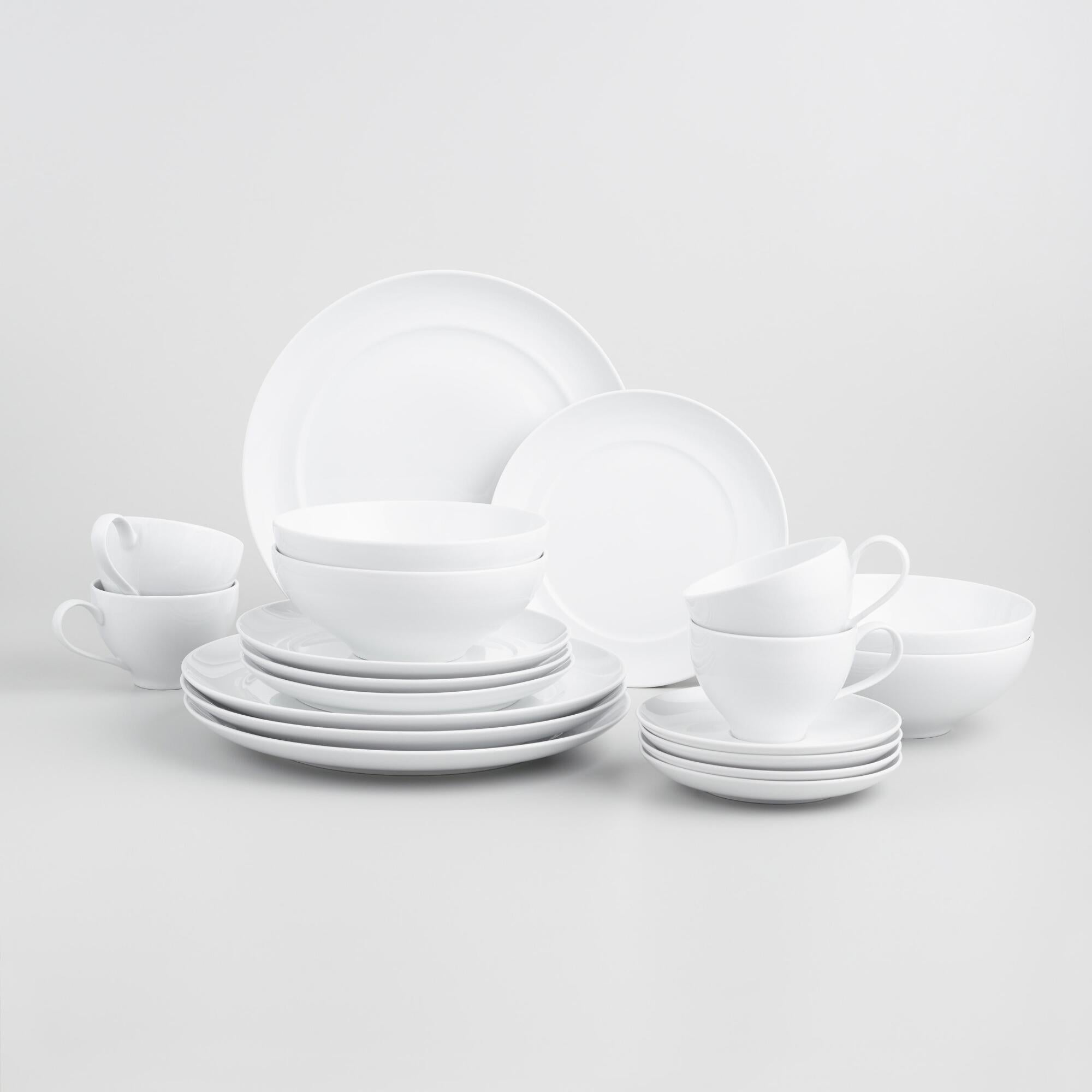 World Market + White Spin Dinnerware 16 Piece Set