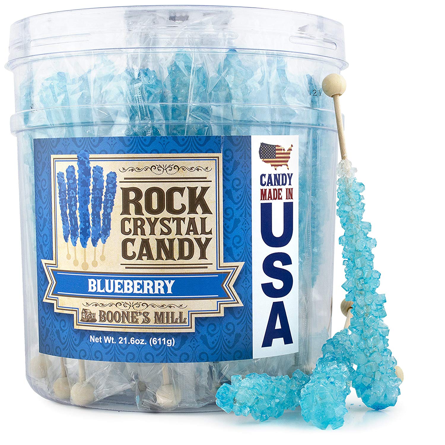 Boone’s Mill + Boone’s Mill | Rock Crystal Candy Sticks | Blue ...