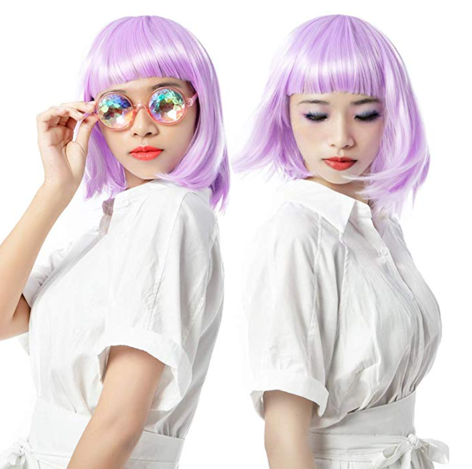 Lelinta + Short Bob Cosplay Daily Party Wig With Wig Cap