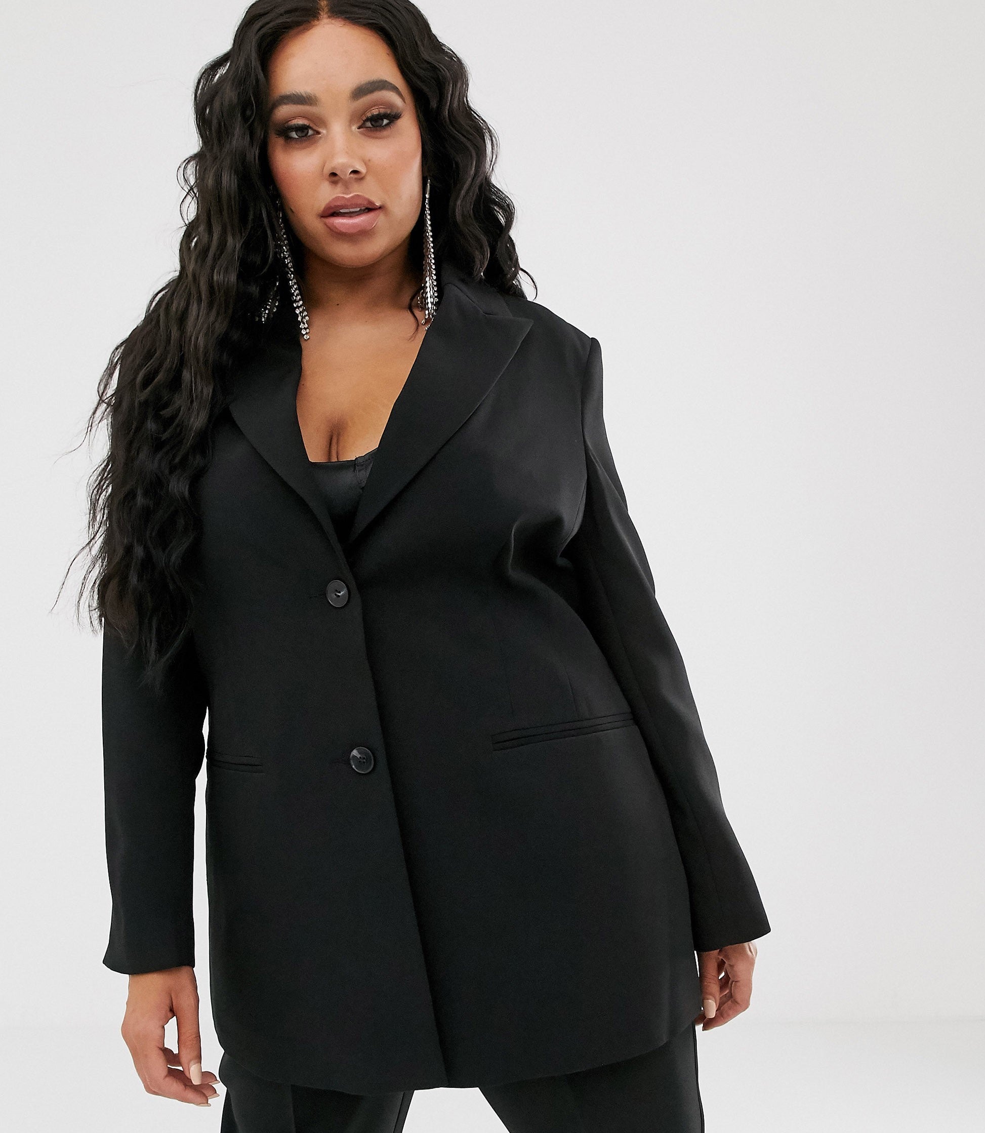 Asos Curve Curve Pop Waisted Suit Blazer