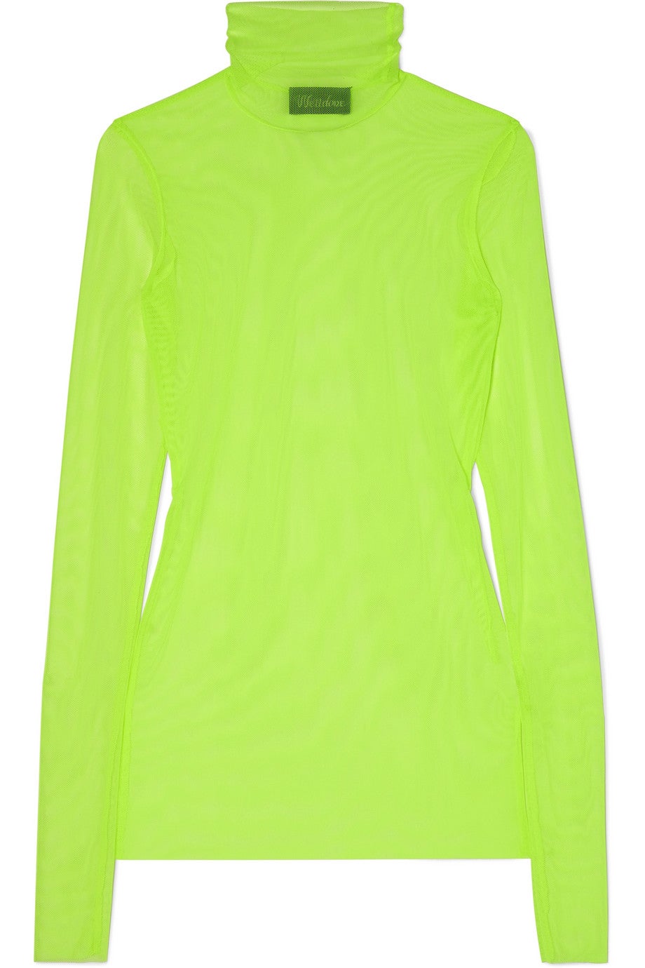 We11done + Neon stretch-mesh turtleneck top