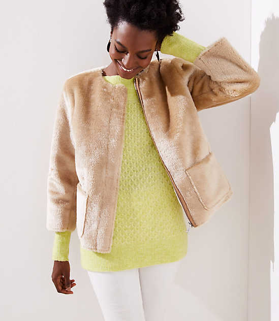 LOFT + Faux Shearling Jacket