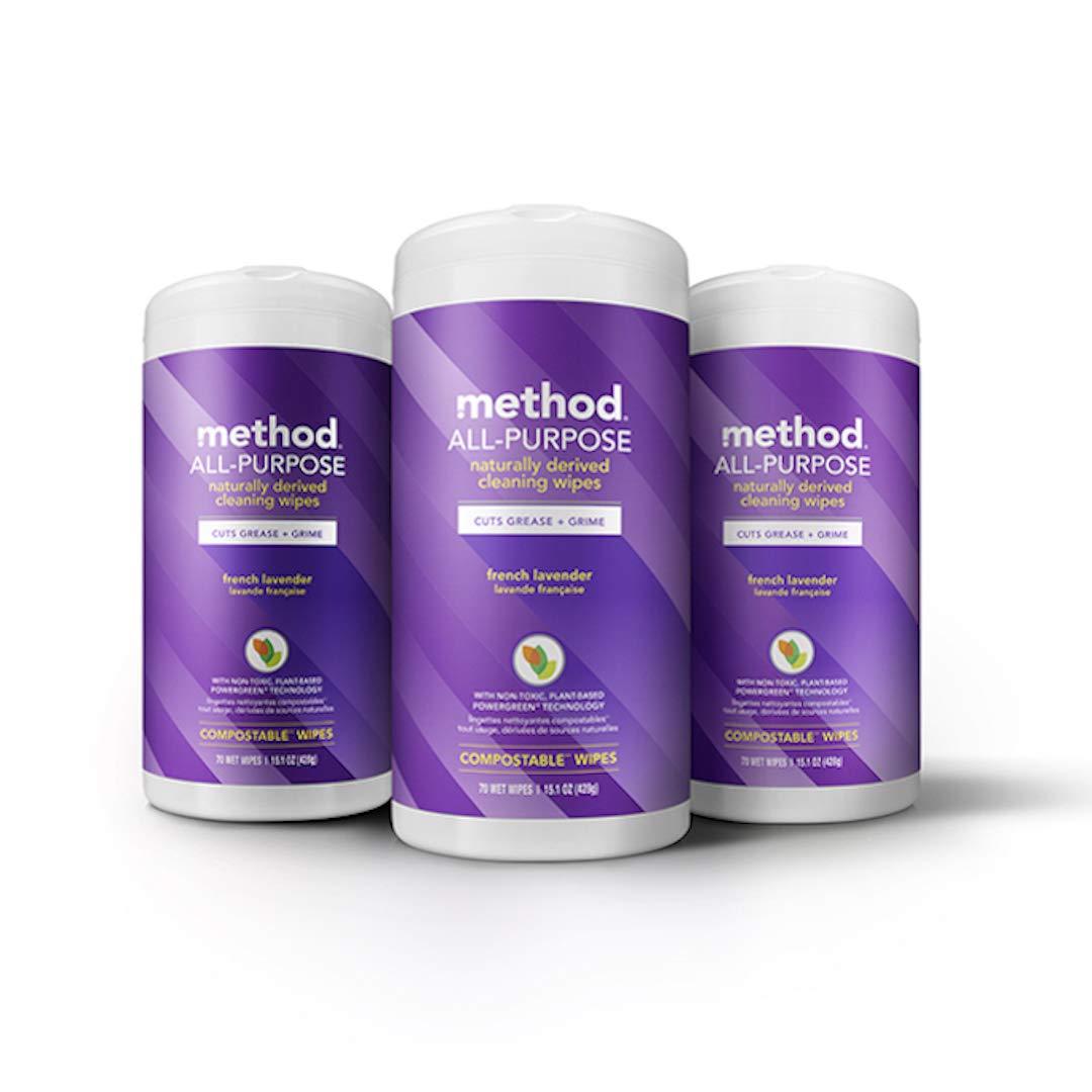 Method + 3-Pack All-purpose Cleaning Wipes, French Lavender