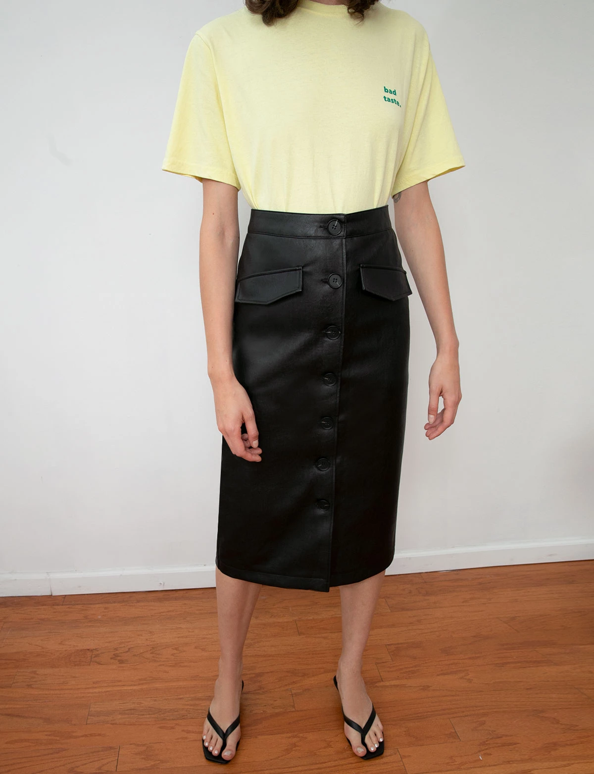 Pixie Market Viviana Leather Pencil Skirt