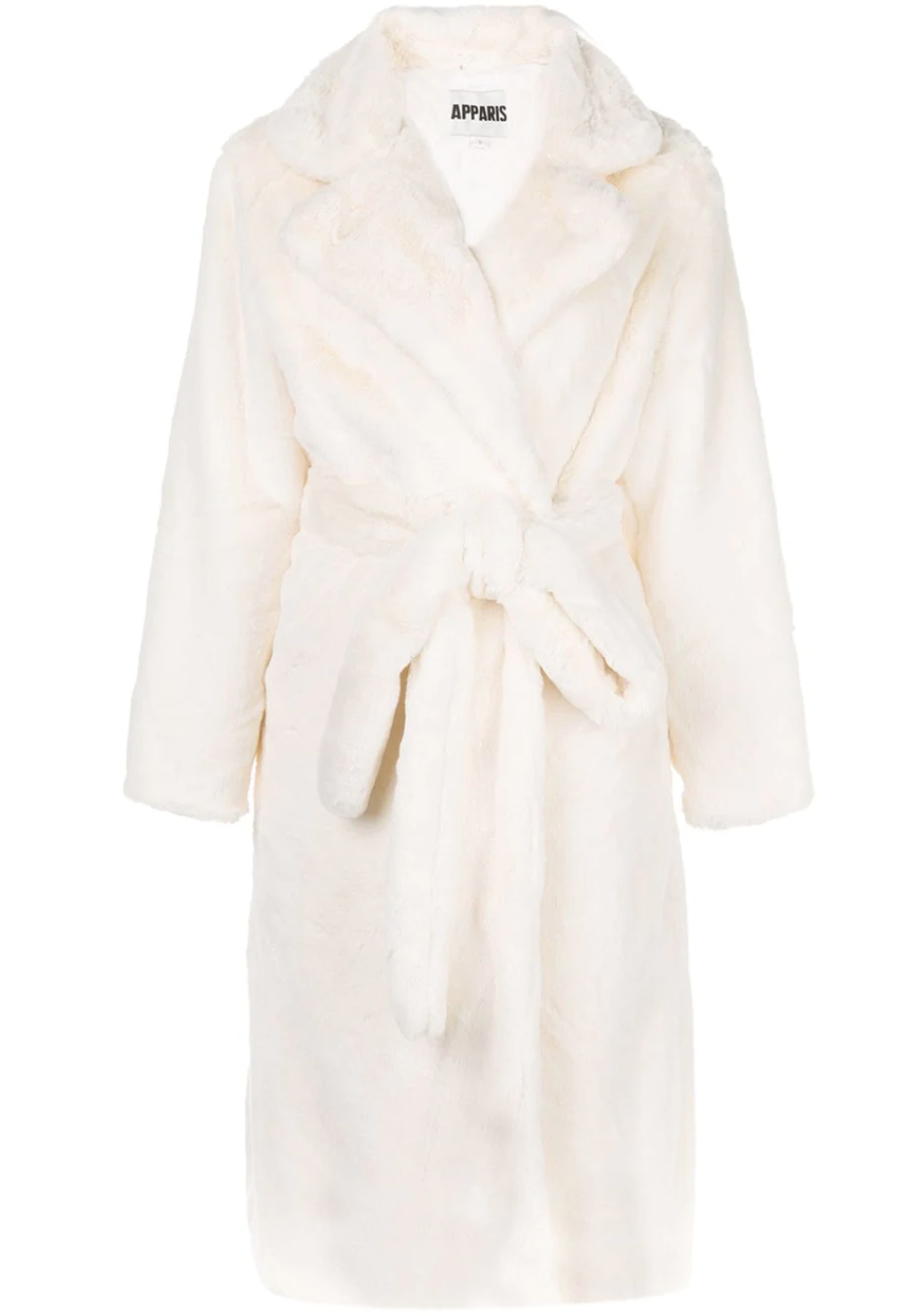 Apparis + Mona Ivory Faux Fur Robe Coat