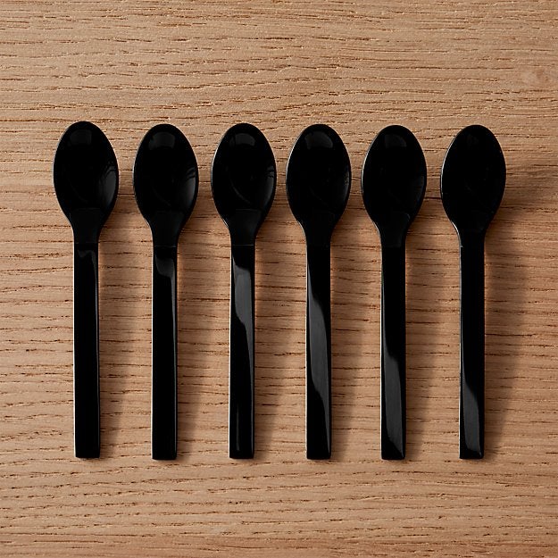 CB2 + Set of 6 Mini Black Cocktail Spoons