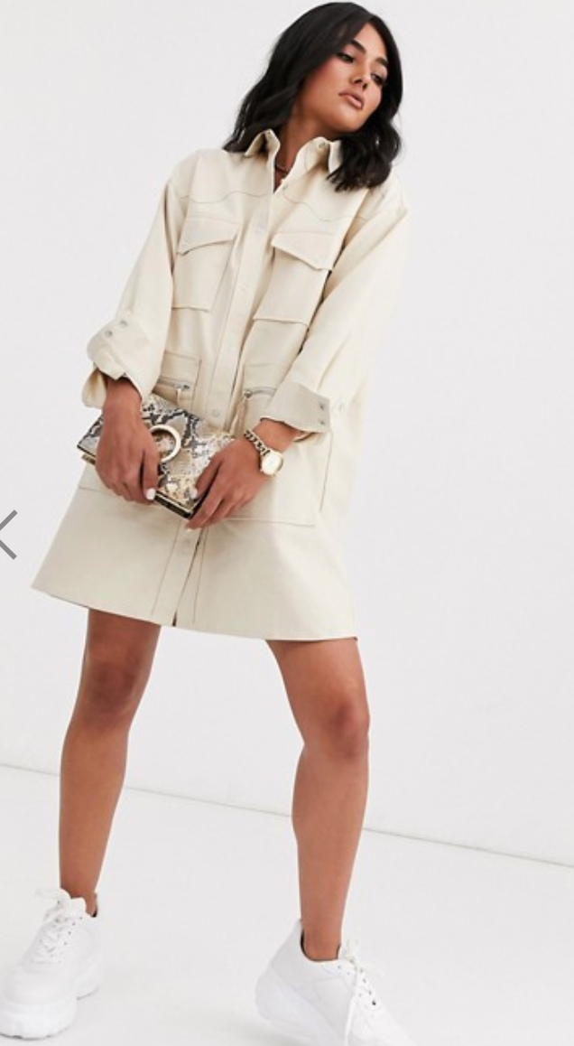 ASOS DESIGN + Utility Mini Shirt Dress