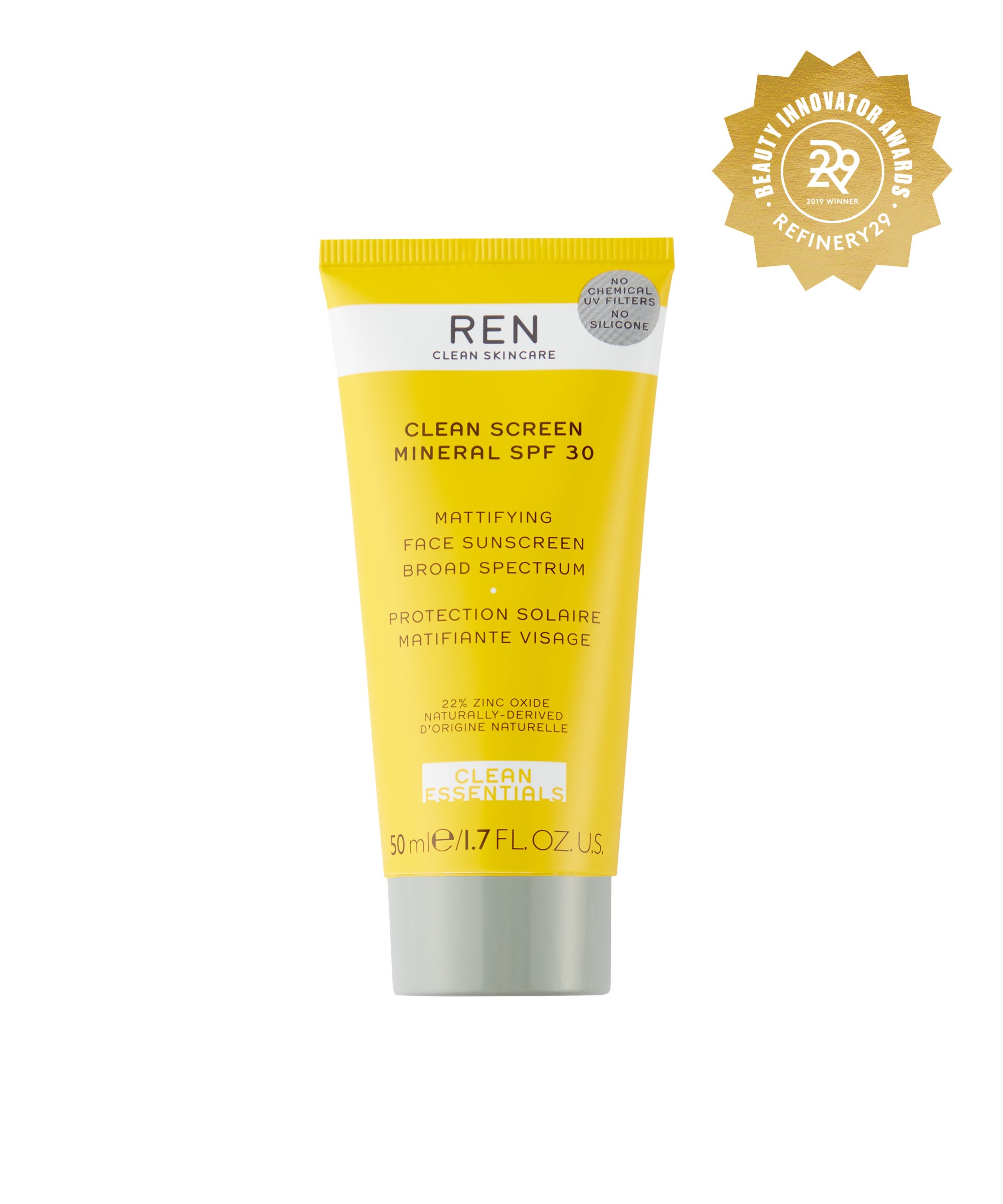 REN Clean Skincare + Clean Screen Mineral SPF 30 Mattifying Face Sunscreen