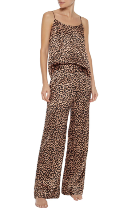 Yolke + Leopard-Print Silk-Blend Satin Pajama Set