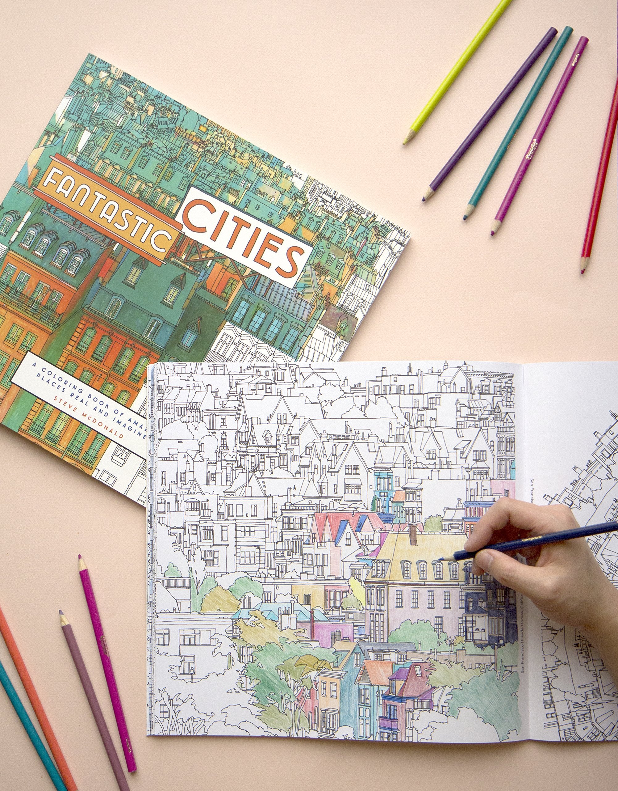 Steve Mcdonald Fantastic Cities A Coloring Book Of Amazing Places
