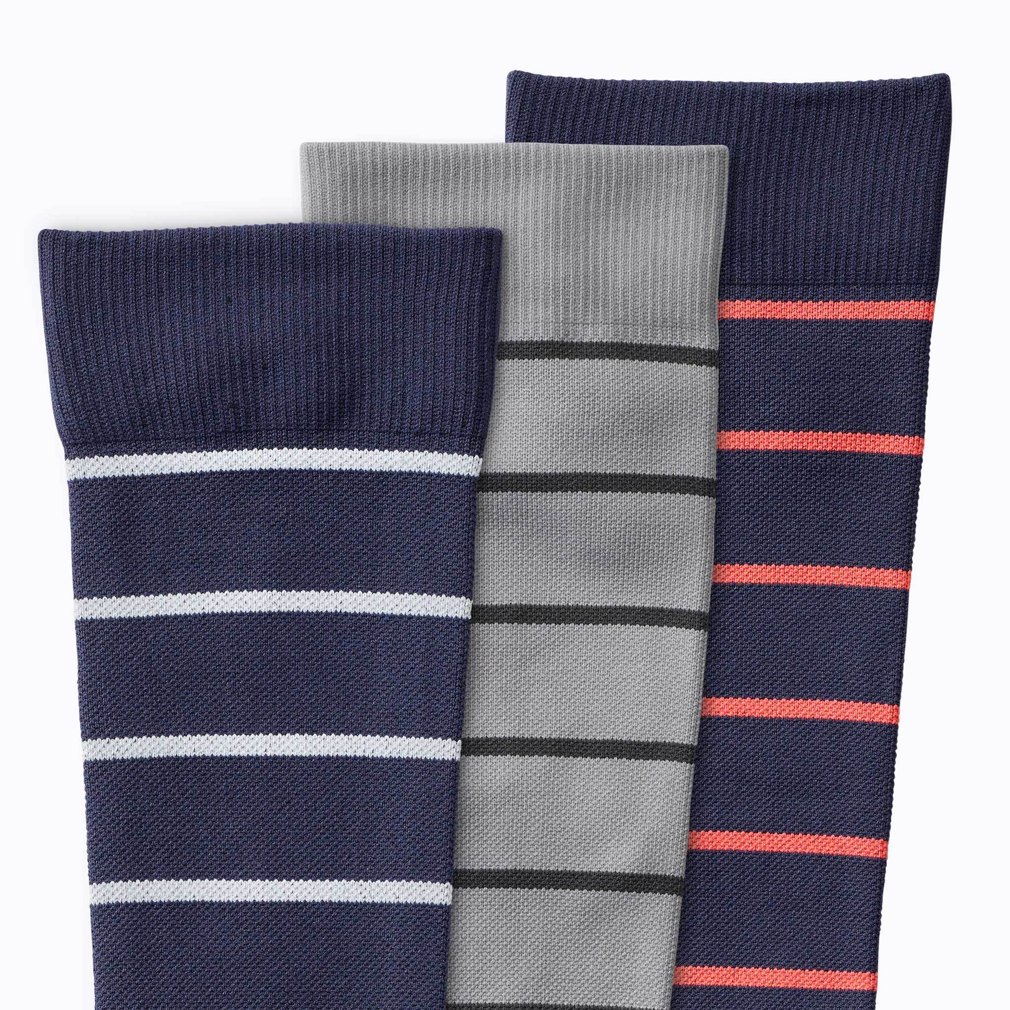 Comrad + Companion Compression Socks | Stripes 3-Pack