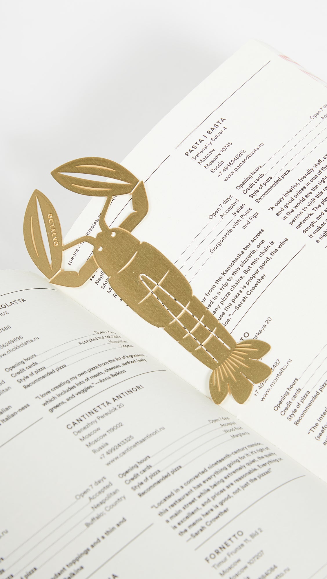Octaevo + Bon Vivant Brass Bookmark