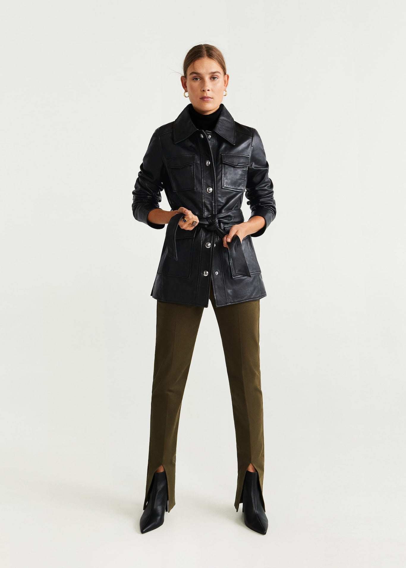 Mango + Pockets leather jacket