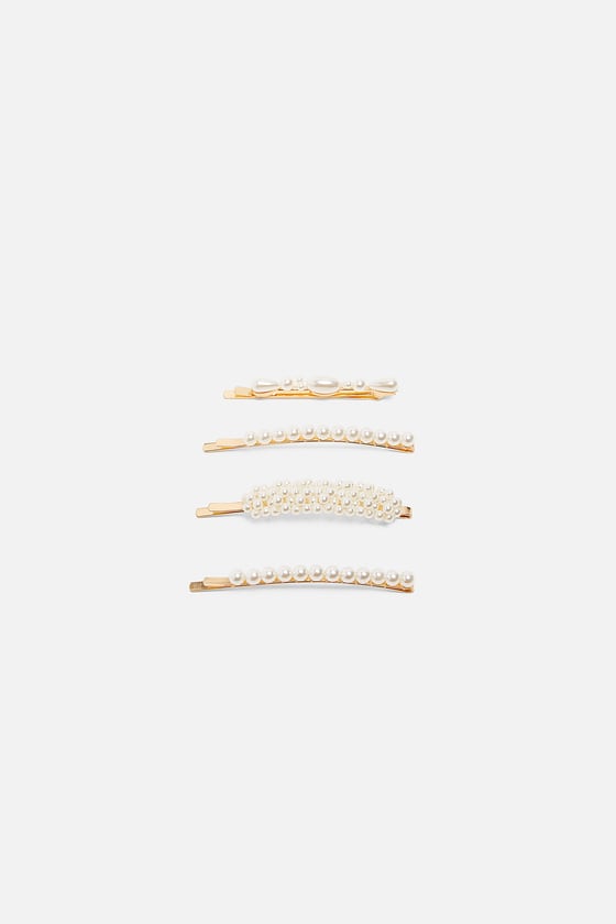 Zara + PACK OF FAUX PEARL HAIR CLIPS