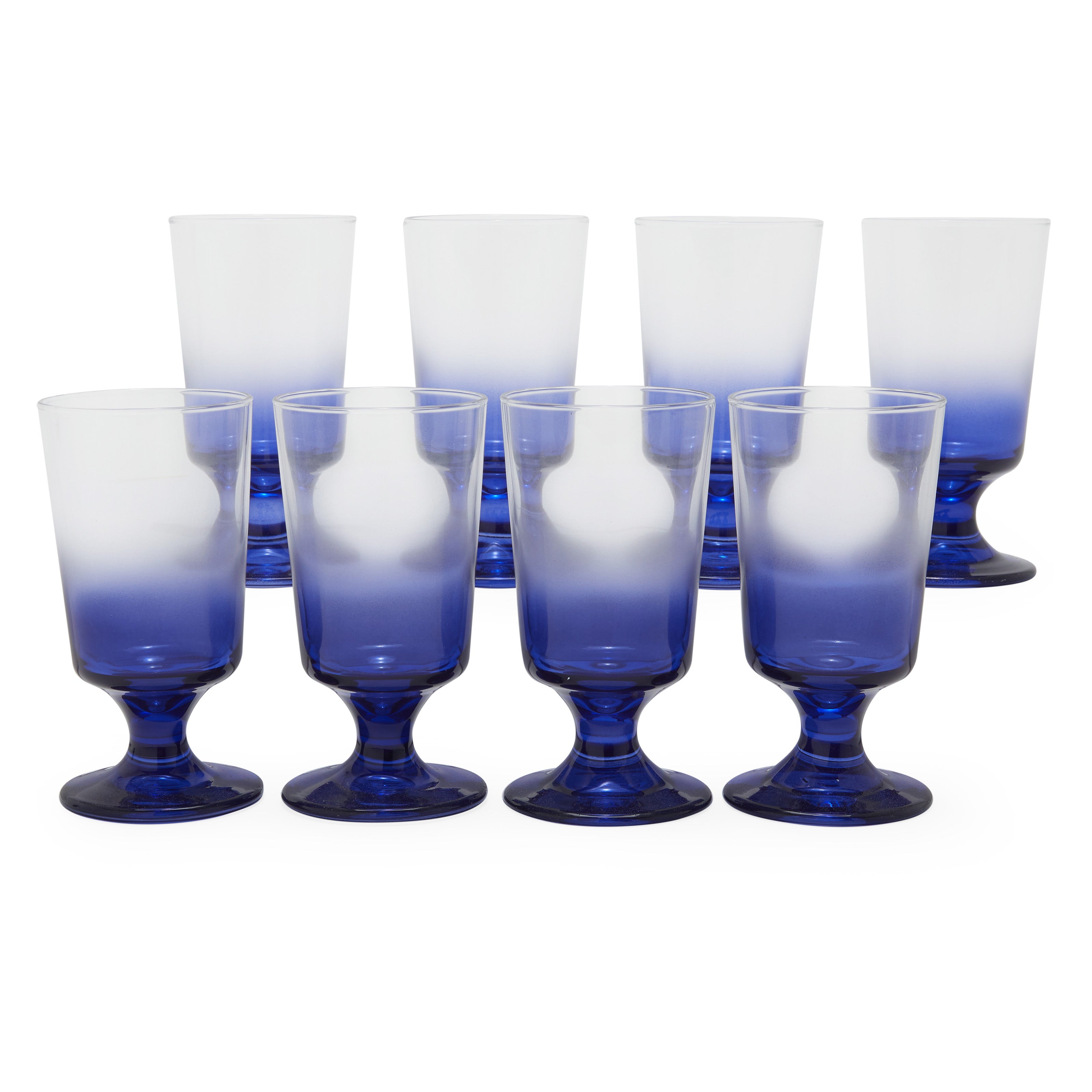 Drew Barrymore Flower Home + Grecian Blue Drinkware Set, 8 Piece