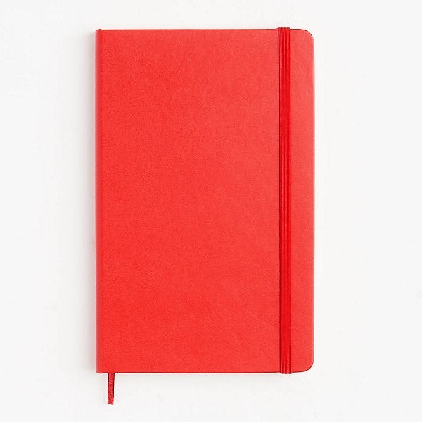 Moleskine + Large Red Hard Cover Ruled Journal