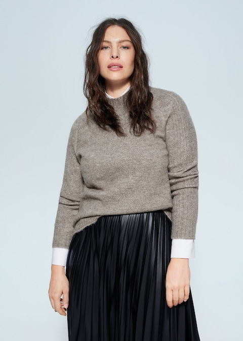 Violeta By Mango + Plus-Size Long Raglan Sleeve Sweater