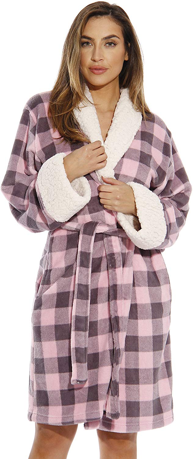 Just Love + Sherpa Trim Plush Robe