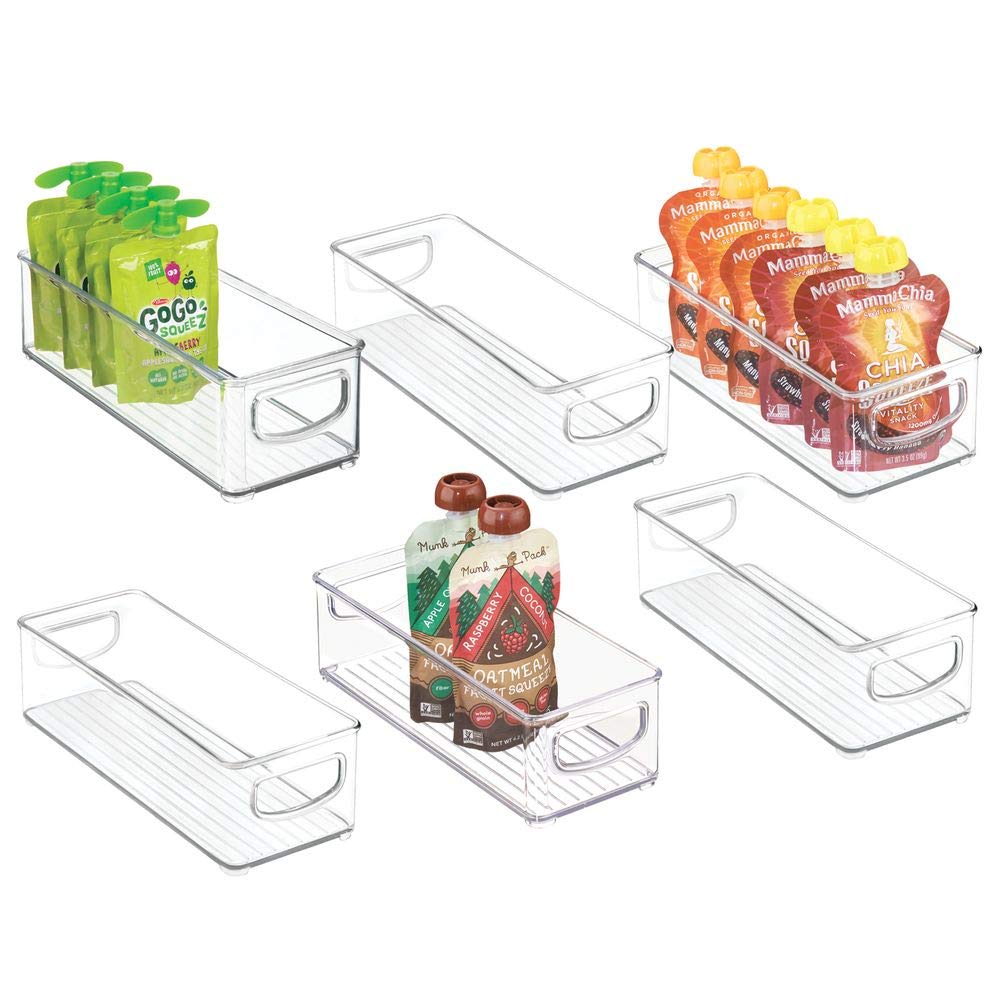 mDesign + Stackable Plastic Storage Bins (6 Pack)