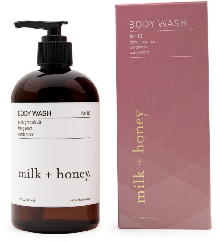 Milk & Honey + Pink Grapefruit, Bergamot, Cardamom Body Wash No.16