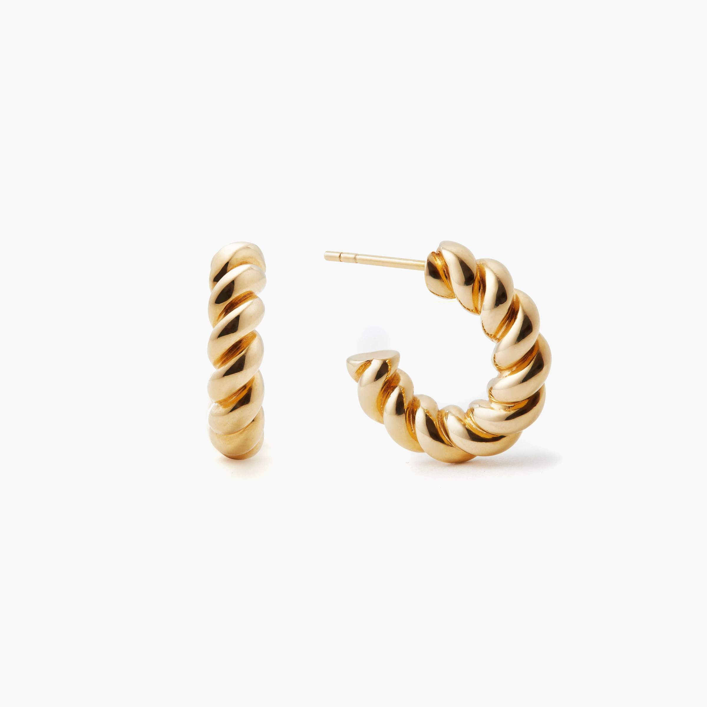 Otiumberg + Mini Chunky Twist Hoops Yellow Gold Vermeil