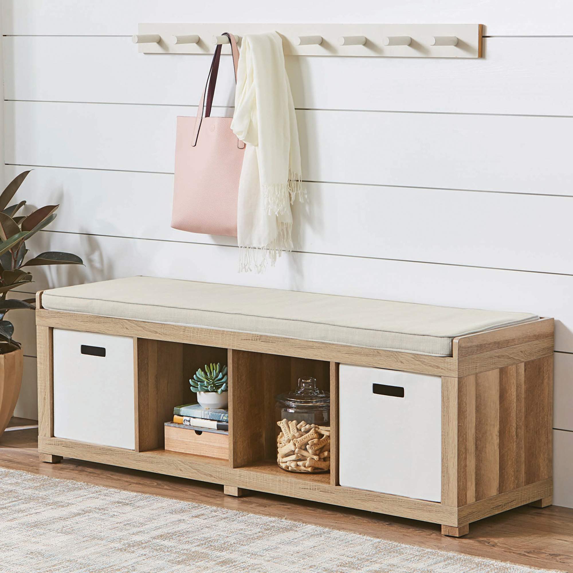 Better Homes & Gardens + 4-Cube Organizer Storage Bench