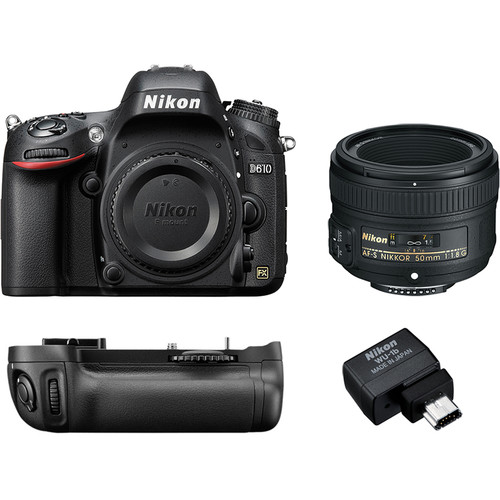 Nikon + D610 DSLR Camera with 50mm f/1.8 Lens Kit