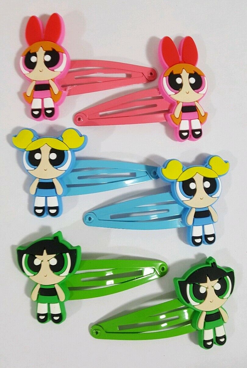 eBay + Powerpuff Girls Hair Clips 6pc Set – Snap Barrettes – Blossom ...