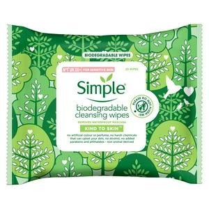 Simple + Simple Biodegradable Cleansing Face Wipes