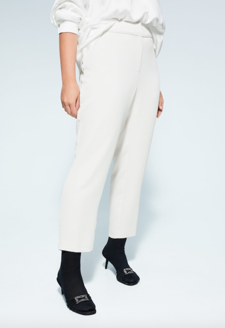 Violeta + Slim-Fit Pleated Flowy Pants