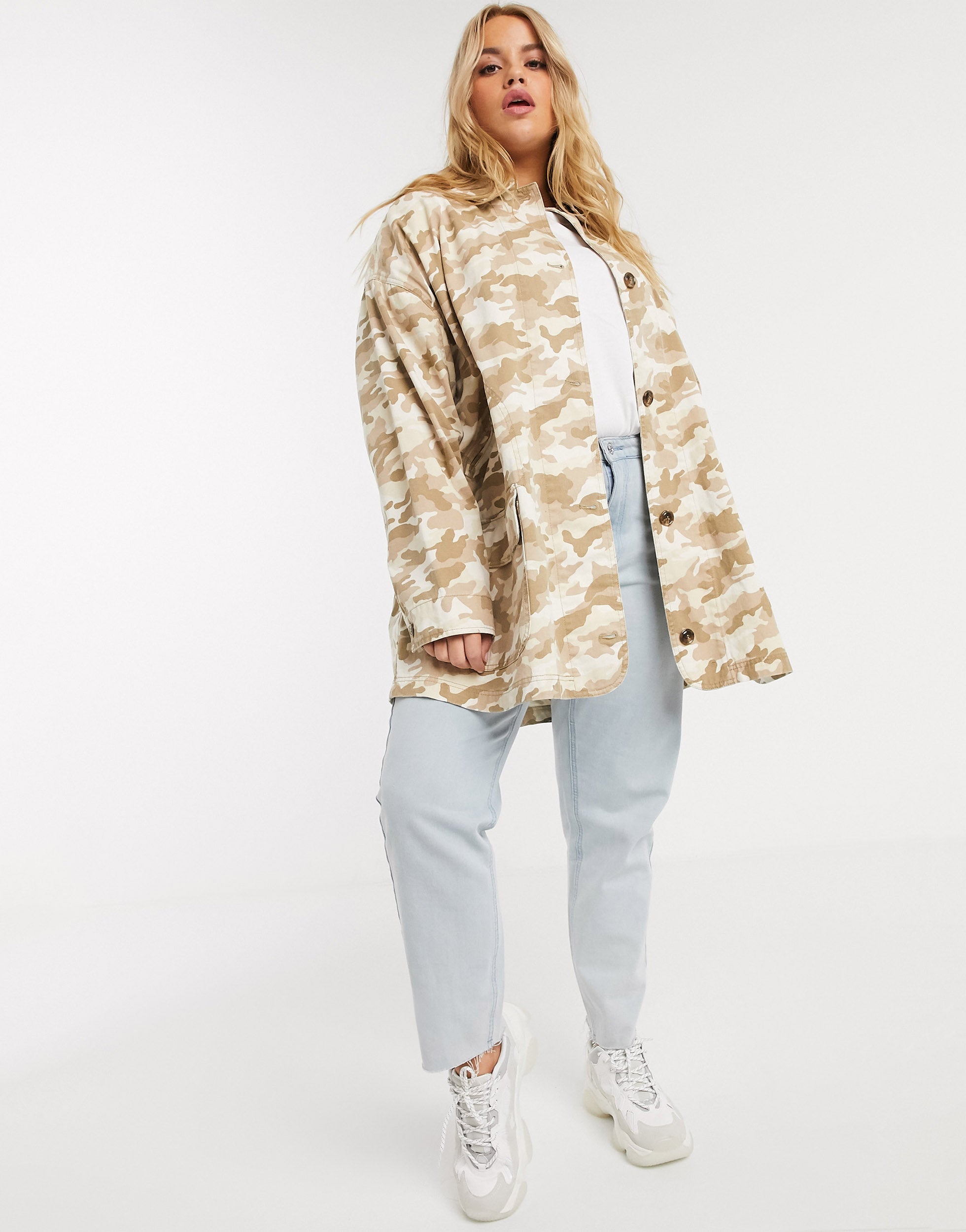 ASOS DESIGN + Curve Washed Oversized Jacket