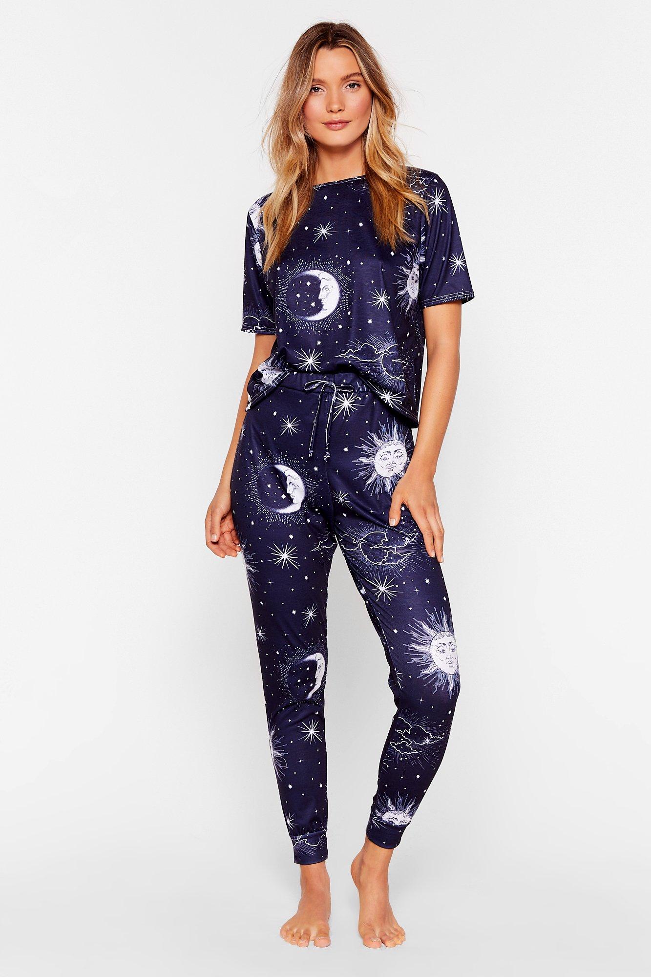 Nasty Gal + Night and Day Moon Pajama Pant Set