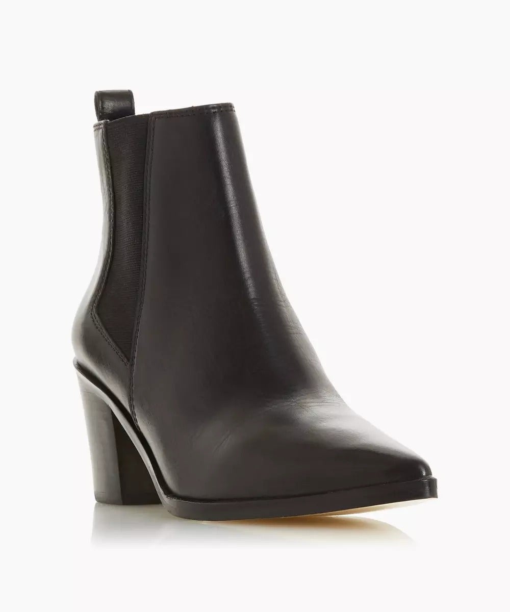 Dune + Block Heel Pointed Chelsea Boot