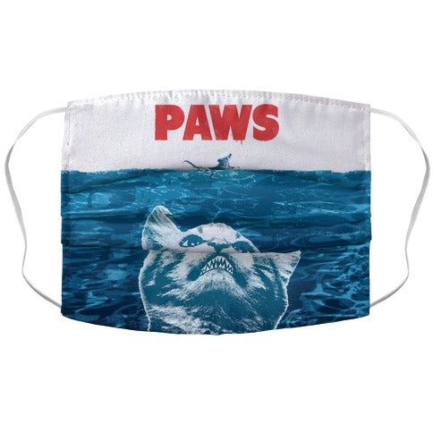 Look Human + PAWS (Jaws Parody) Face Mask Cover