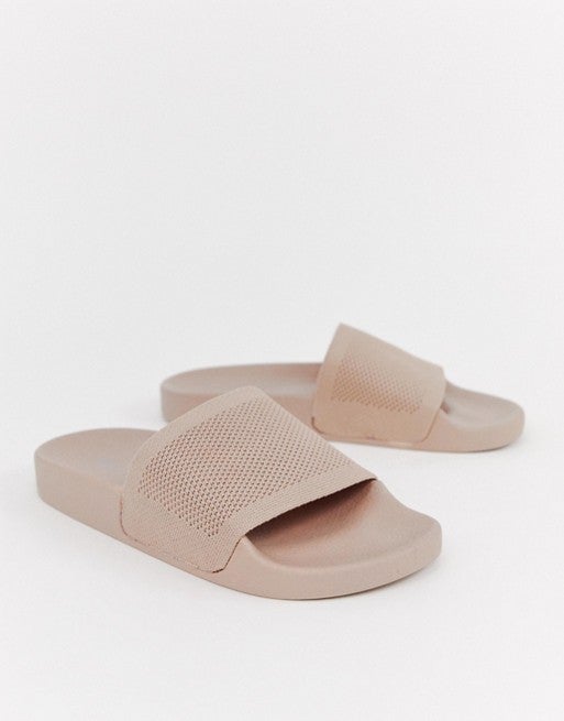 ASOS DESIGN + Flipside Knitted Pool Sliders