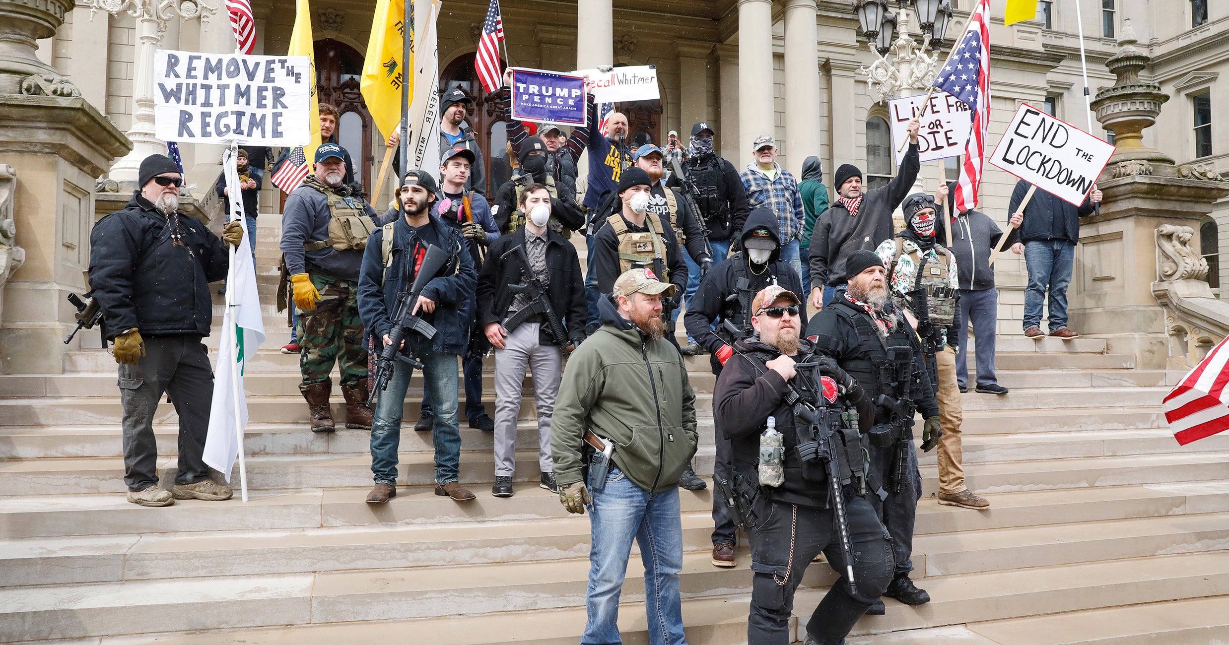 Michigan Protests Orders With Confederate & Nazi Flags