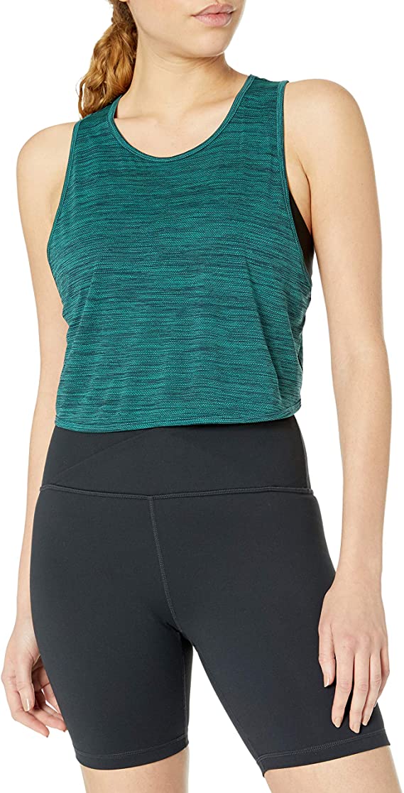 Core 10 + Jacquard Mesh Workout Cropped Tank
