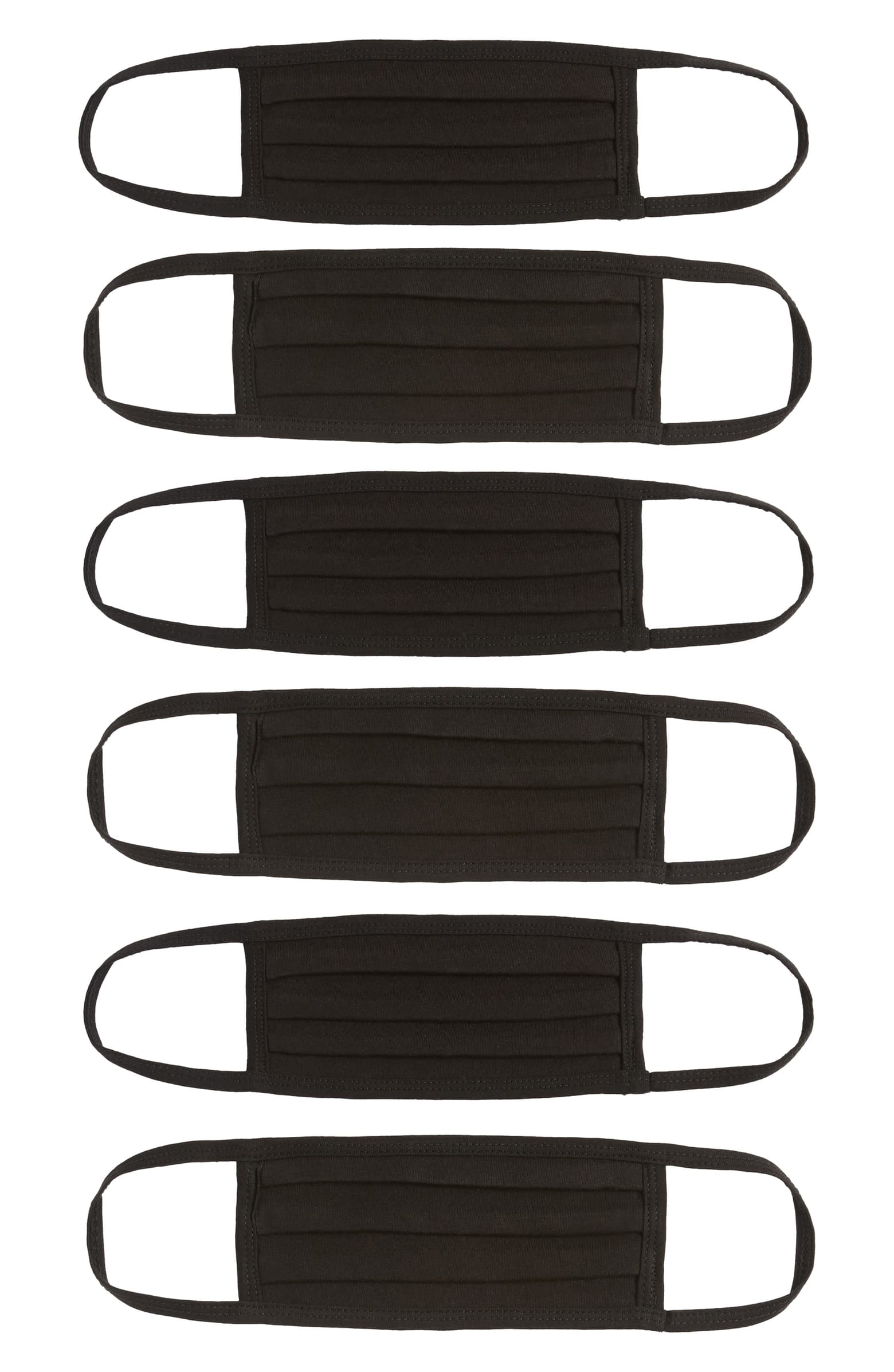 Nordstrom + 6-Pack Pleated Cotton Adult Face Masks