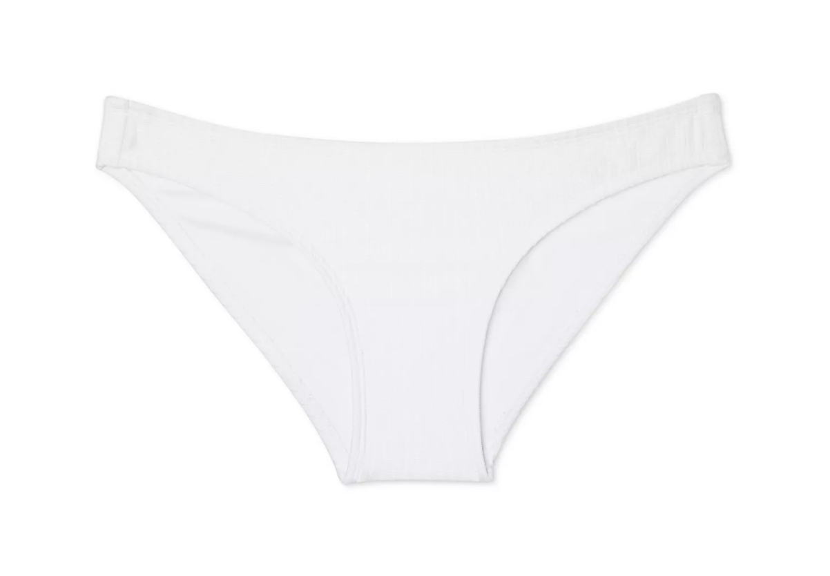 Xhilaration White Ribbed Cheeky Bikini Bottom