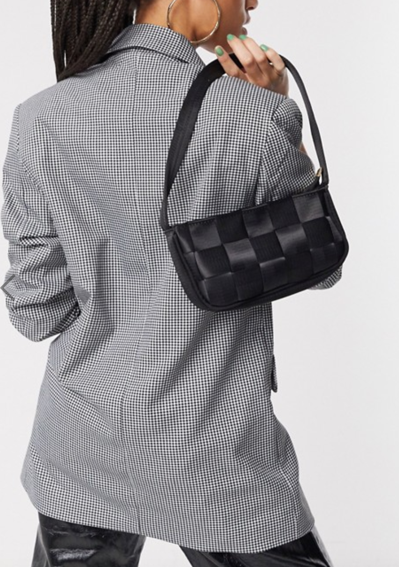 ASOS DESIGN + 90s Ribbon Weave Shoulder Bag